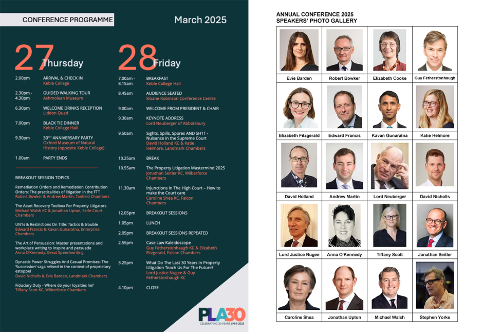 PLA Annual Conference 2025 & 30th Anniversary Dinner & Party