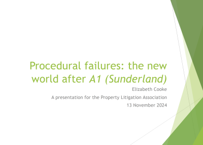 Cooke, Judge Elizabeth, Upper Tribunal, Lands Chamber (13.11.24 ...